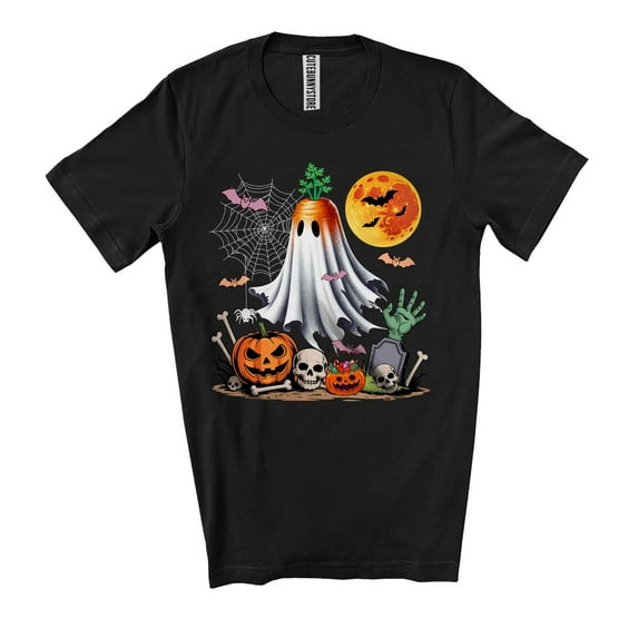 Carrot Wearing Ghost Boo Costume; Creepy Halloween Pumpkin Candy Zombie ...