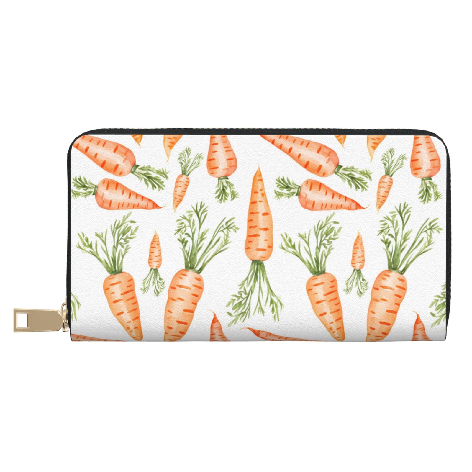 Carrot leaf Pattern white Wallet Women, Leather Bifold Multi Card ...