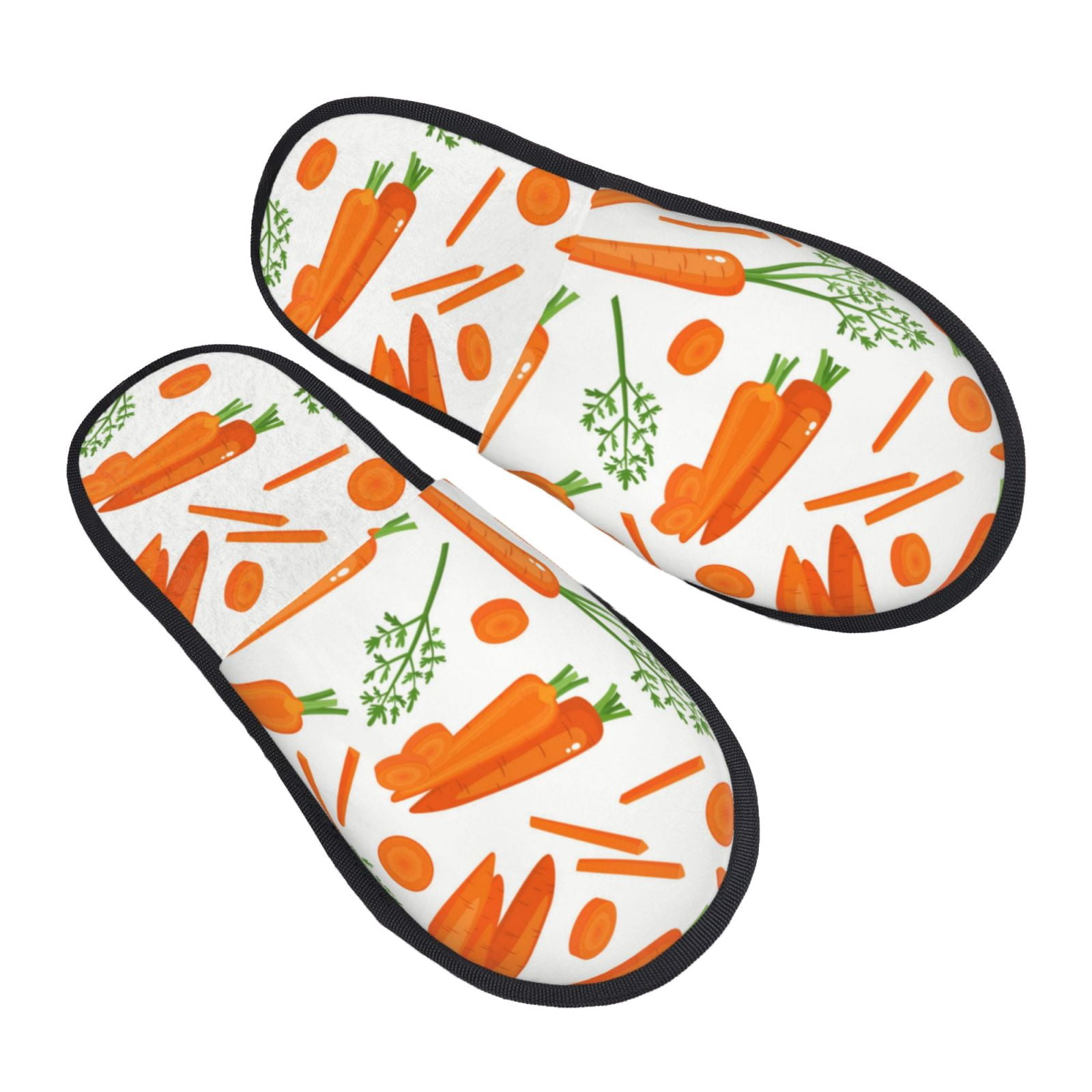 Carrot slices sticks House Slippers for Women Indoor, Fuzzy Warm Women ...