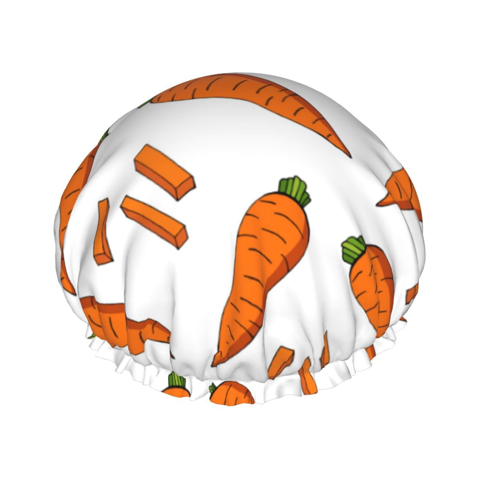 Carrot sticks Pattern Shower Cap, Double Layers Shower Cap Rreusable ...