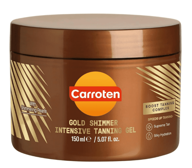 Carroten Gold Shimmer Intensive Tanning Gel - Instant Tan Enhancer with Added Shimmer - Water ...