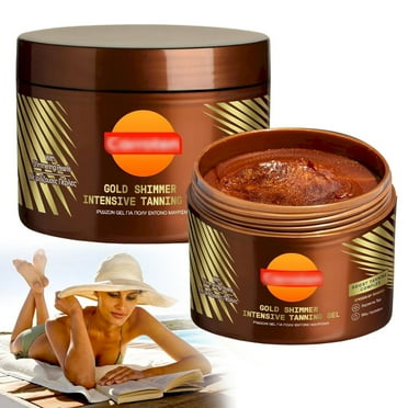 Gold Shimmer Intensive Tanning Gel | Browning & Bronzing Tan Accelerator | Water-Resistant with ...
