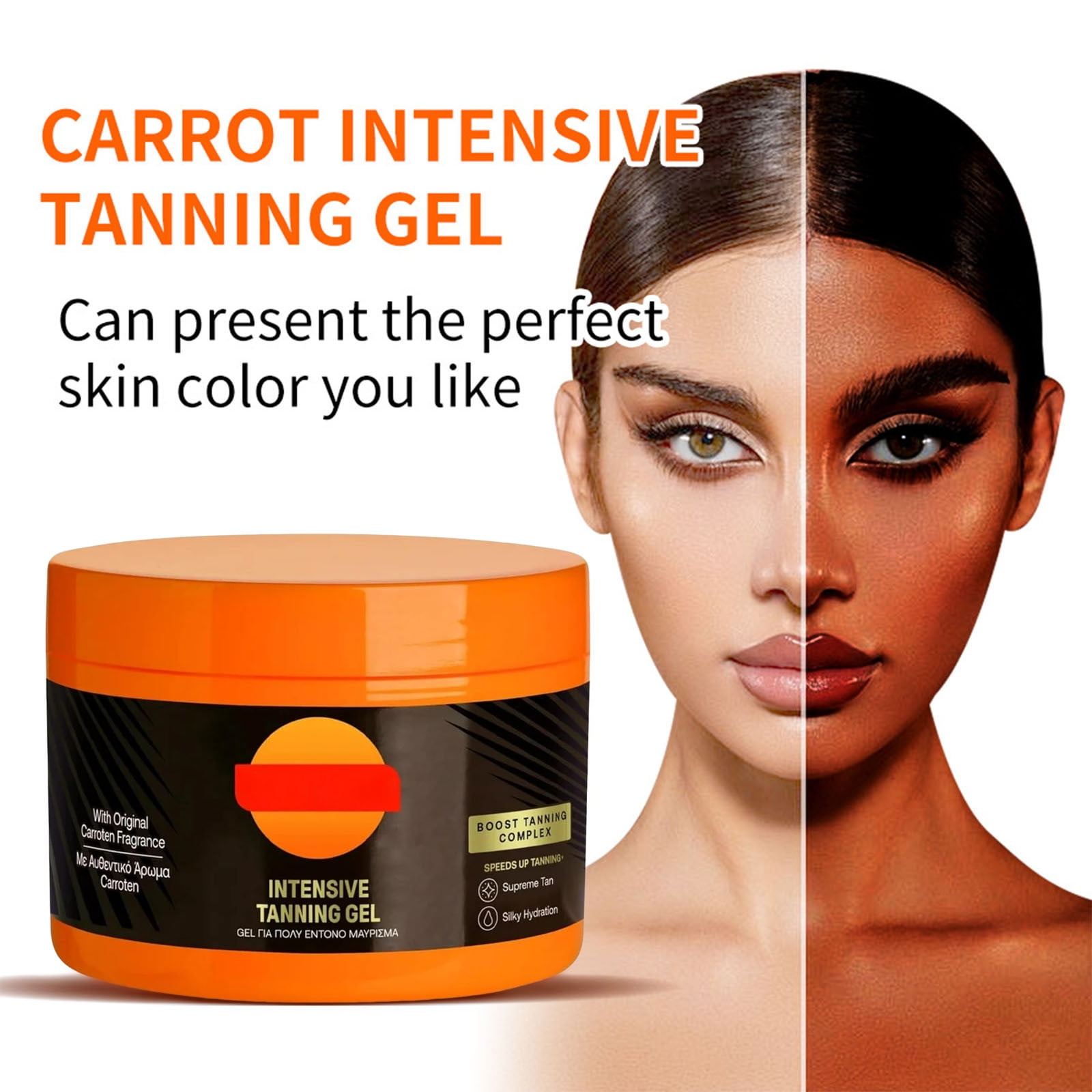 Carroten Intensive Tanning Gel Instant Tan Enhancer Water With Carrot And Coconut Oil & E For ...