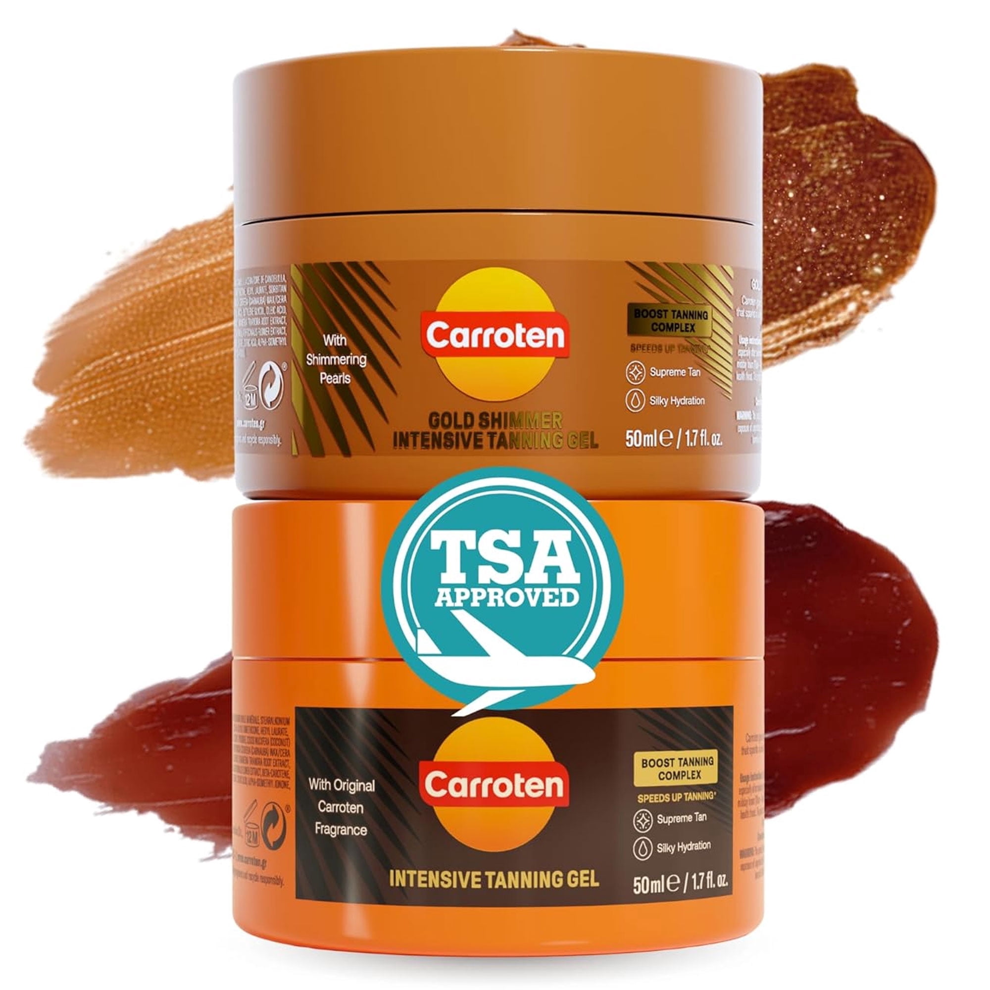 Carroten Mini Intensive + Gold Shimmer Tanning Gels | Travel Size Tan ...