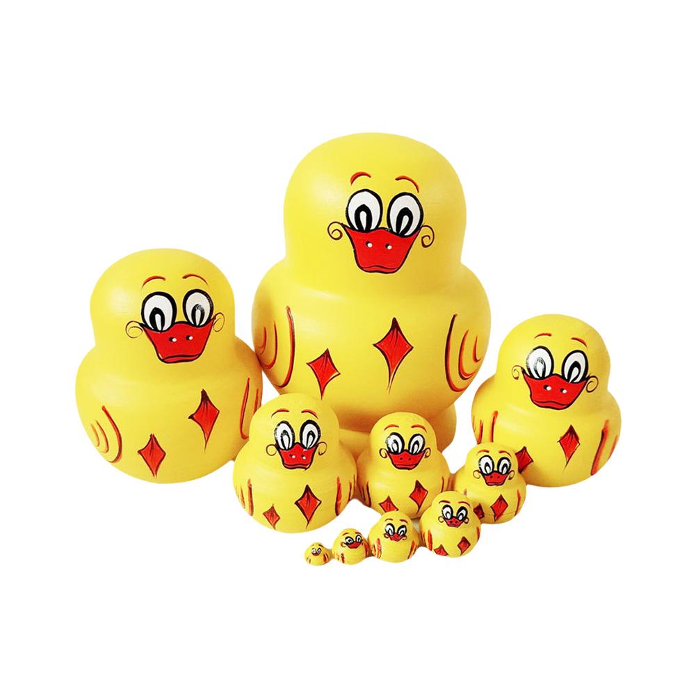 Carroterr 10pcs Cartoon Big Belly Shape Owl Wooden Russia Nesting Dolls ...