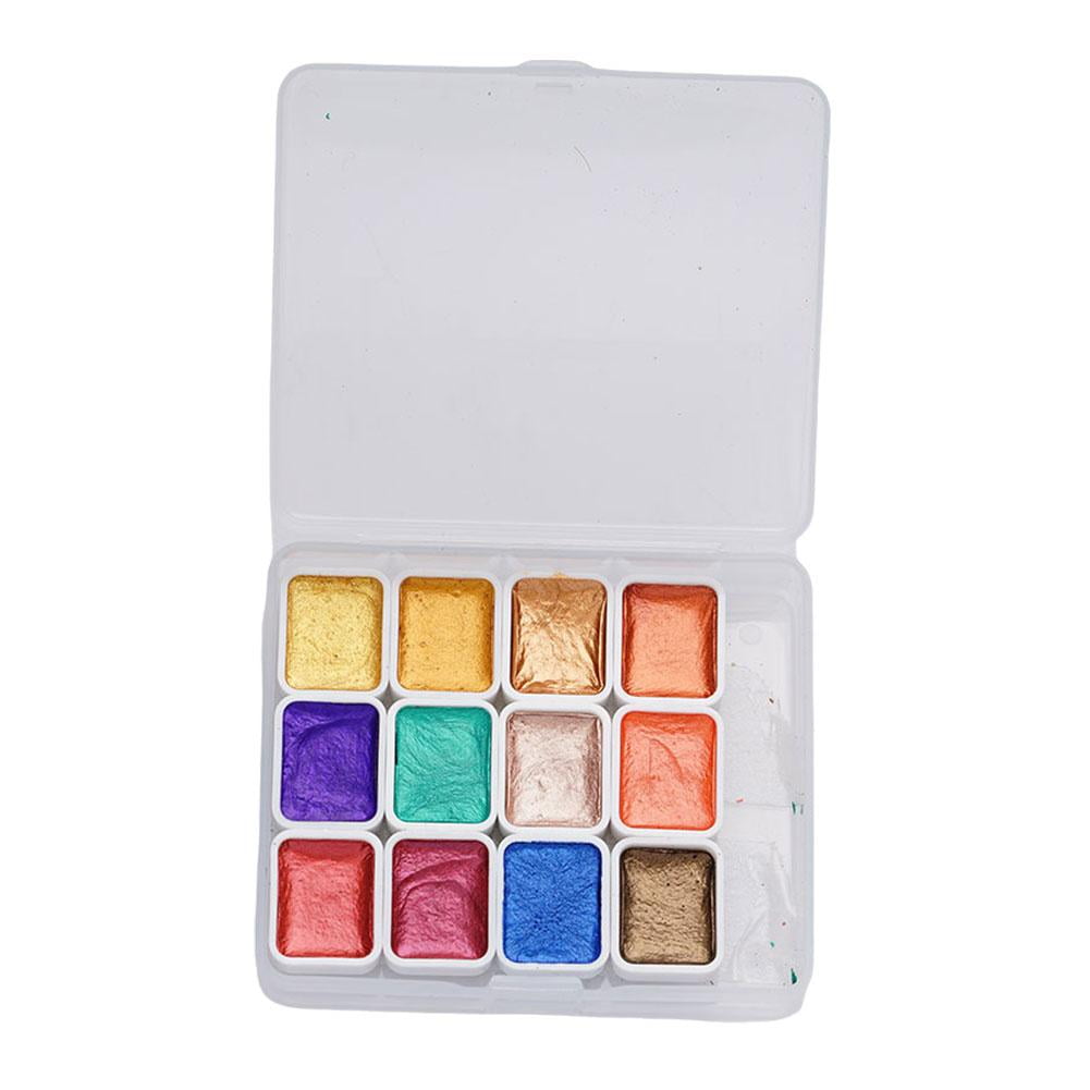 Carroterr Metallics Watercolour Paints Glitter Watercolour Solid Paint ...