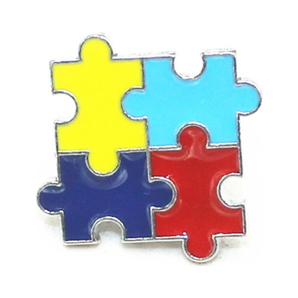 Carroterr Ribbon AUTISM AWARENESS LAPEL PINBROOCH Jigsaw puzzle Badge ...
