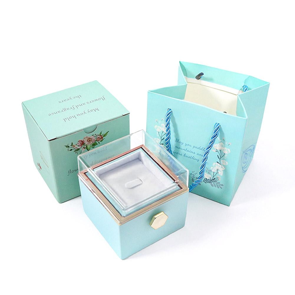 Carroterr Rotating Soap Flower Rose Creative Rotation Rose Jewelry Box ...