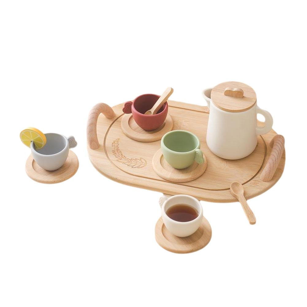 Carroterr Tea Party Set for Kids, Wooden Tea Set for Little Girls and ...