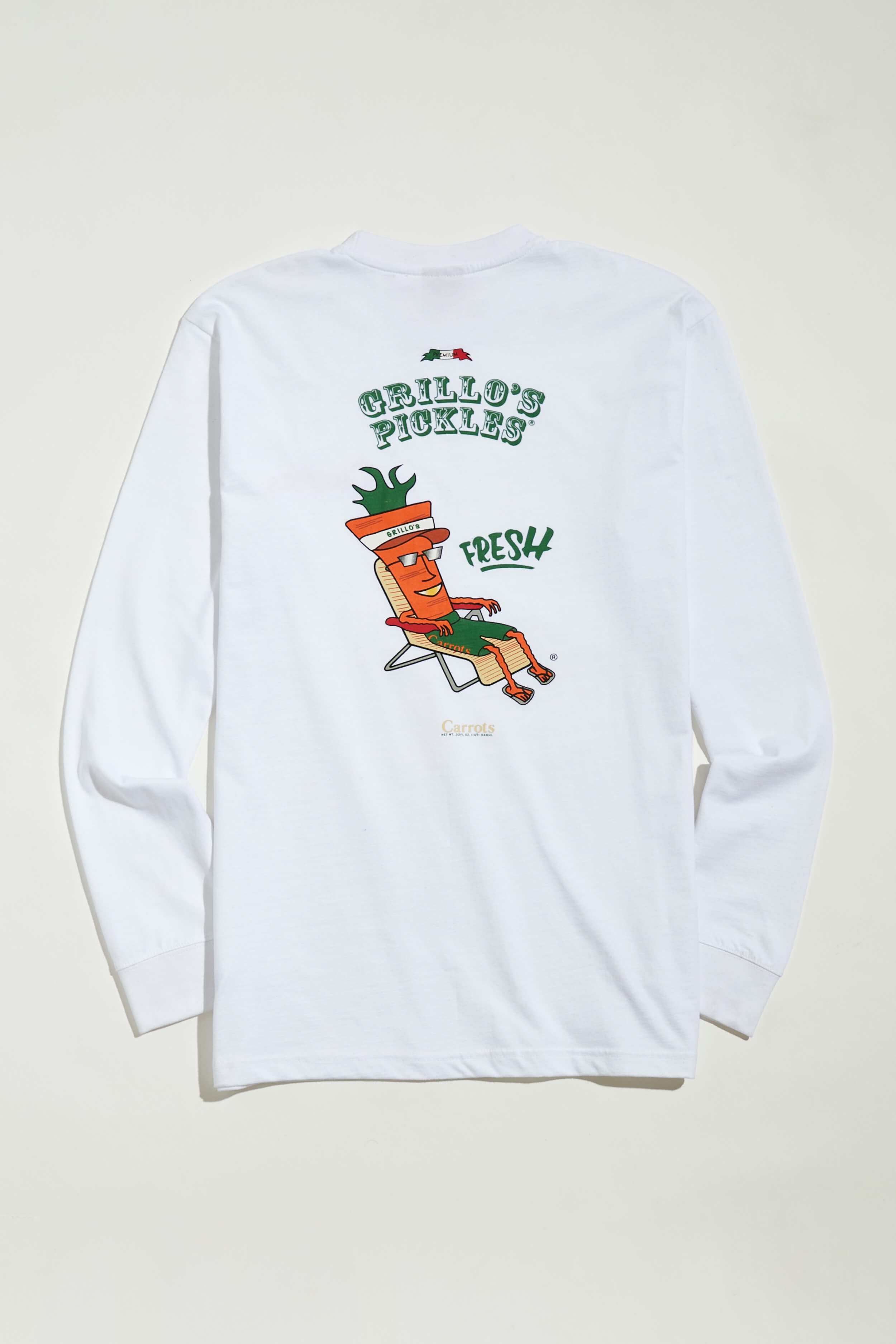Carrots By Anwar Carrots Men's X Grillo's Pickles Long Sleeve Tee T-Shirt (Medium, White ...