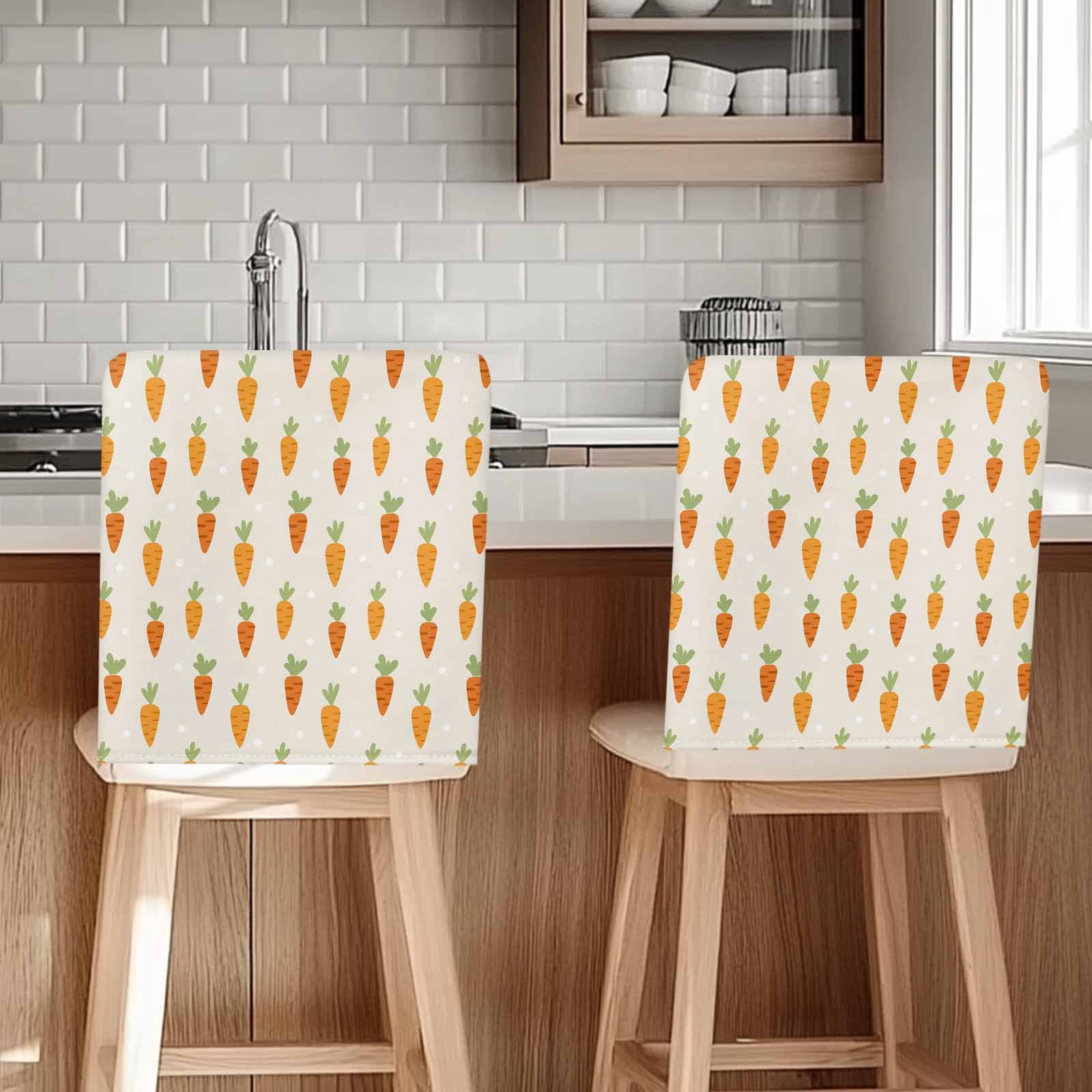 Carrots Chair Back Cover for Dining Room, Watercolor Easter Vegetables ...