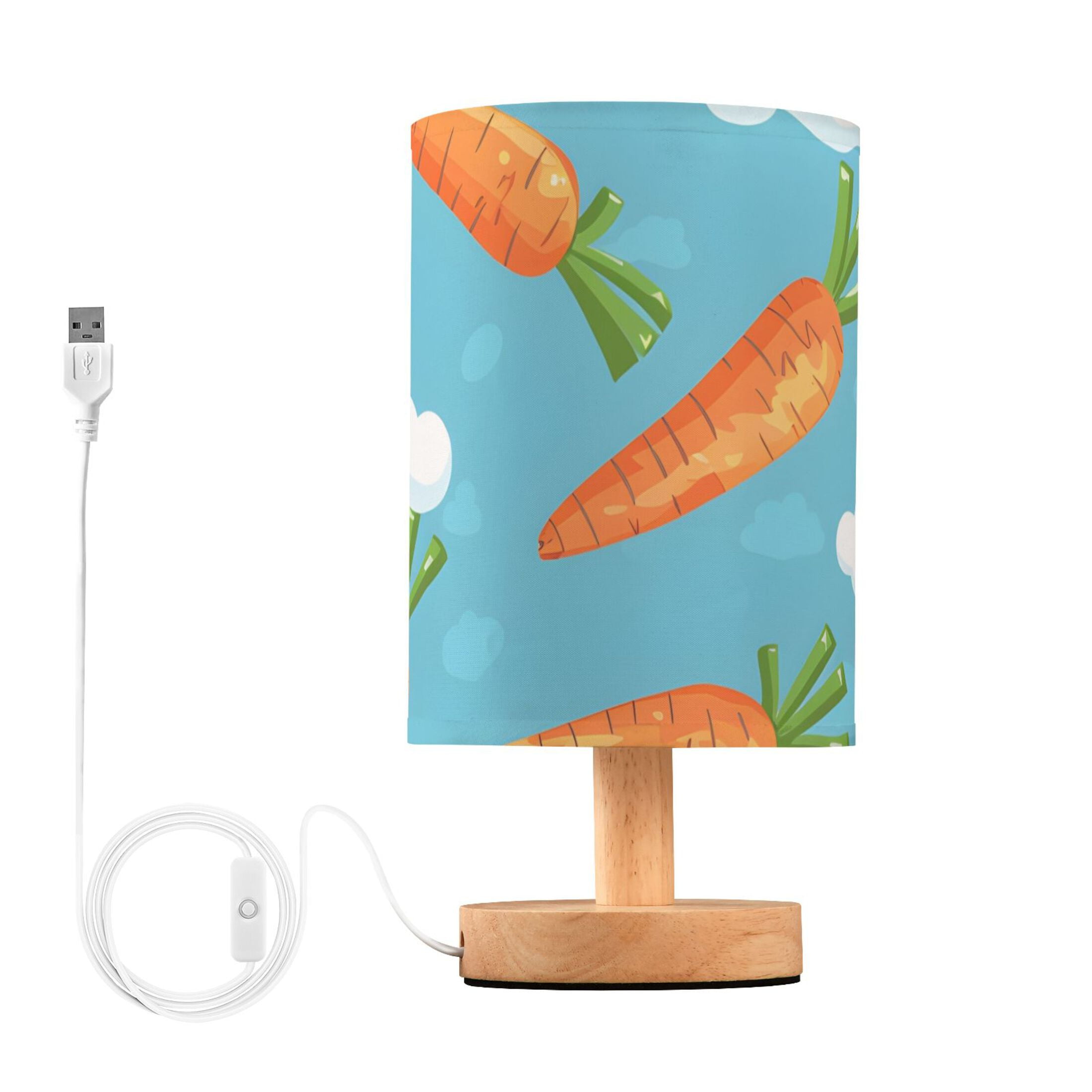 Carrots Clouds Cute Table Lamp with USB Port LED Warm Light Lamp Night ...