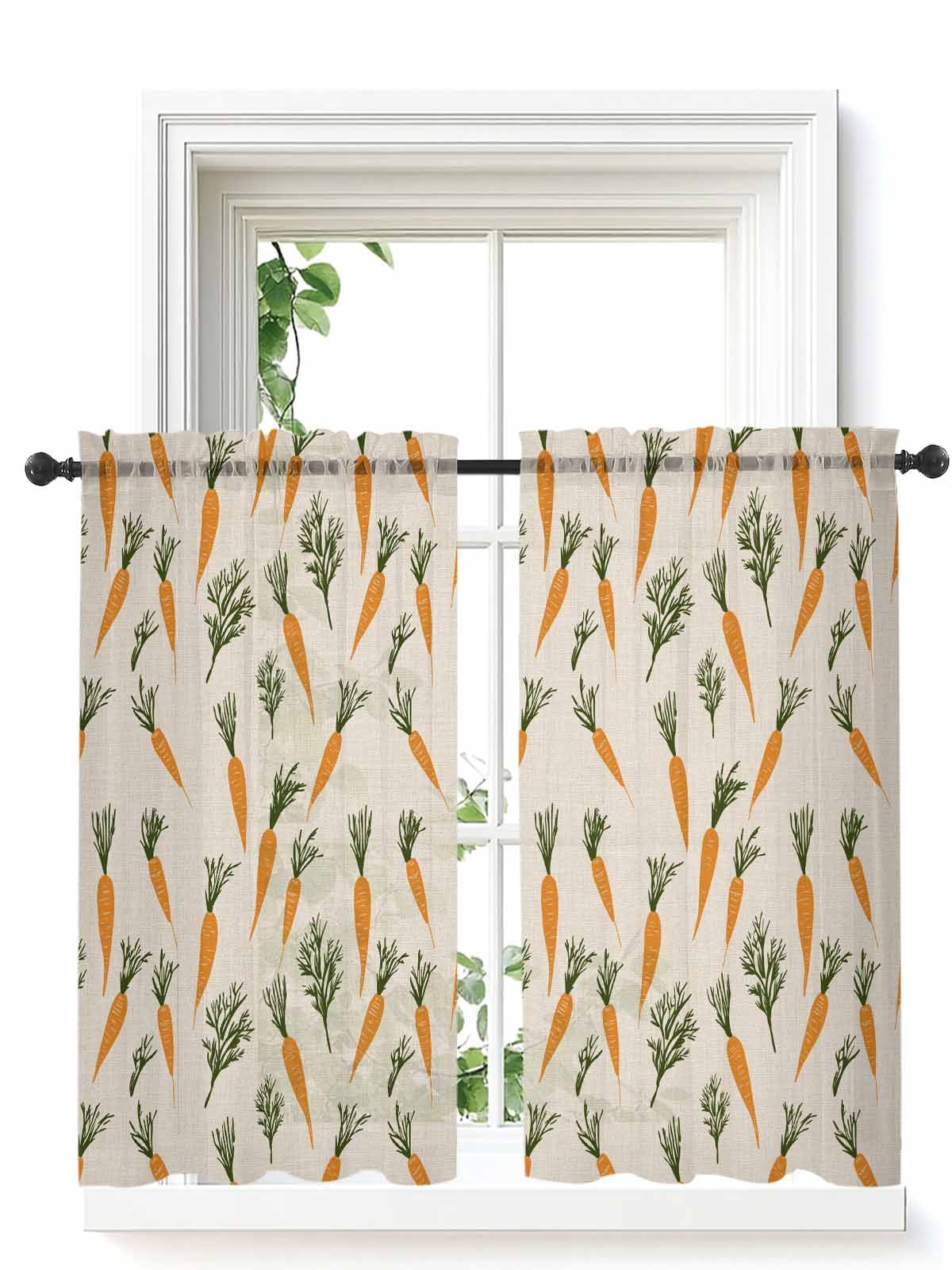 Carrots Easter Curtains 54 Inch Length,Sheer Curtains for Bedroom ...