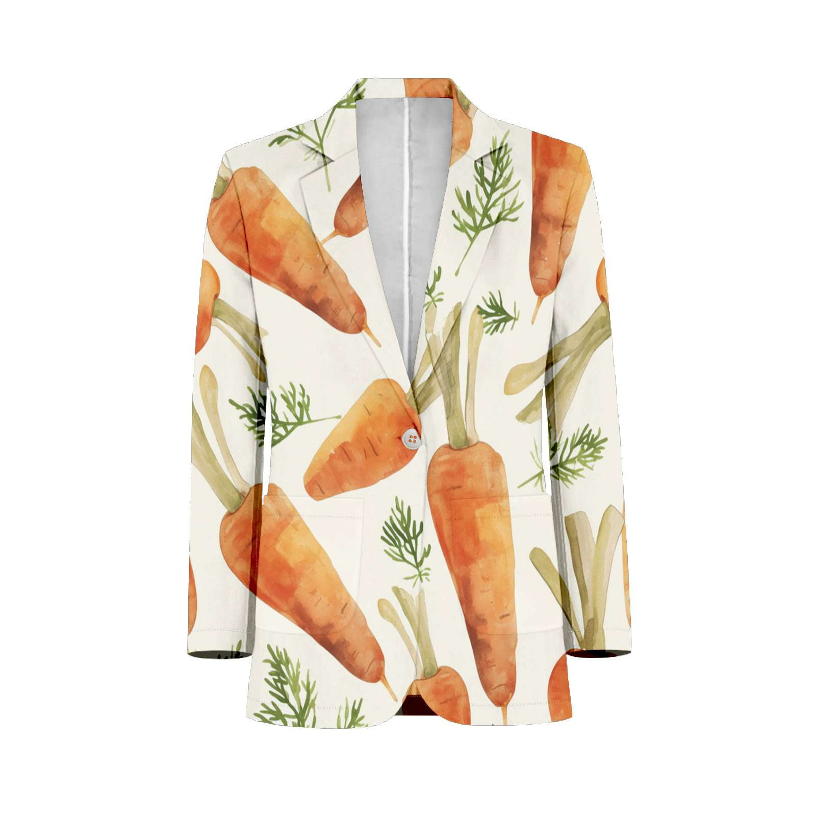 Carrots Watercolor Pattern Fresh Orange Men Blazers Slim Clothing ...