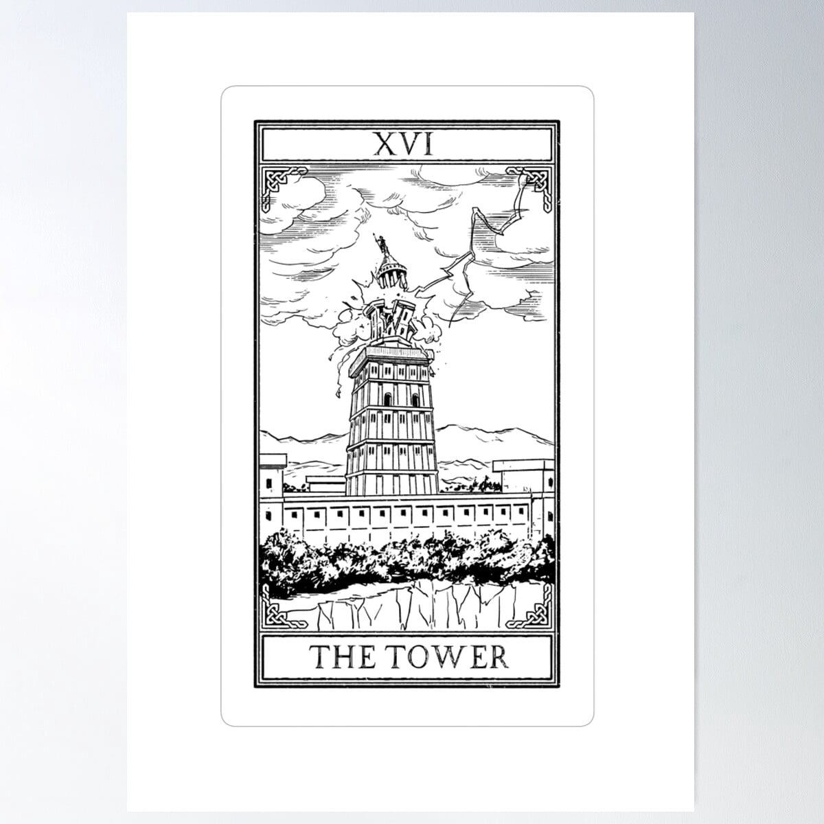 Carrow'S Tarot - The Tower Poster Wall Art Modern Wall Decor Wall Art ...