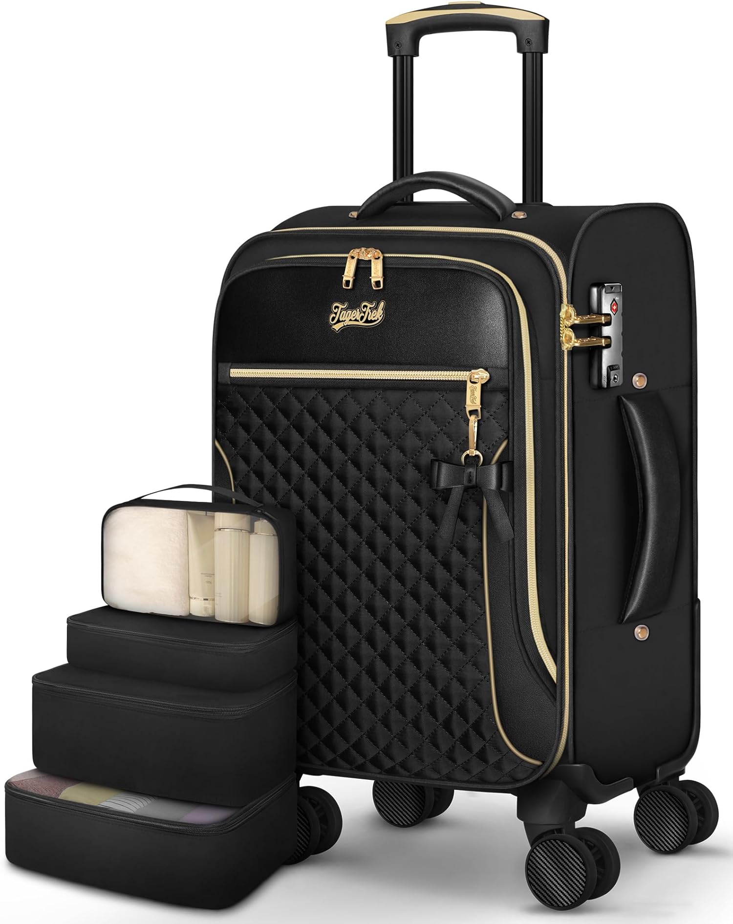 Carry Luggage 22x14x9 Airline Approved, 20 Inch Softside Suitcase with ...