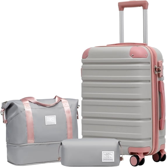 Carry Luggage Set 3 count ABS+PC Hardshell Suitcases with Duffel Bag ...
