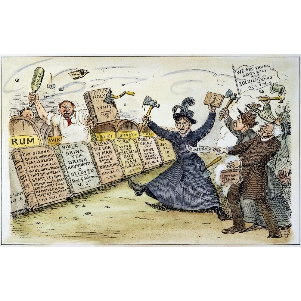 Carry Nation Cartoon 1901. Ncarry Nation In A Pitched Battle Over ...