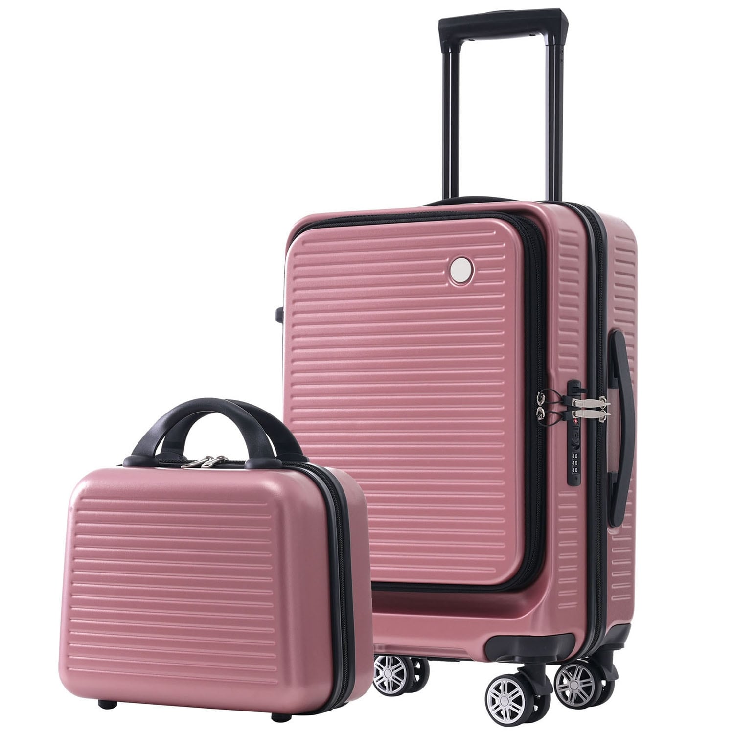 Carry-On Front Open Luggage with Front Pocket,USB Port,Carrying Case ...