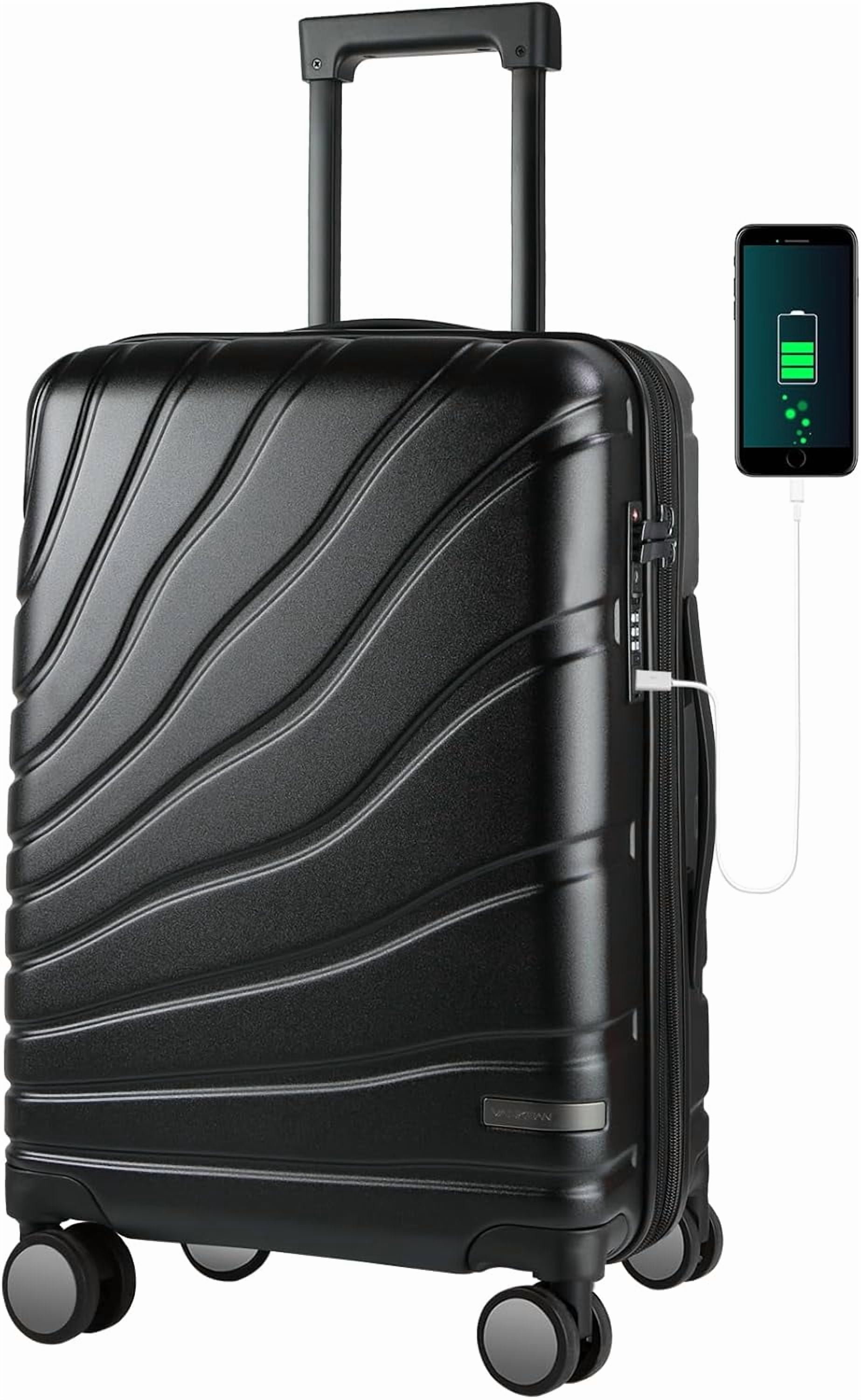 Carry On Luggage with Spinner Wheels & TSA Lock, Expandable Fashionable ...