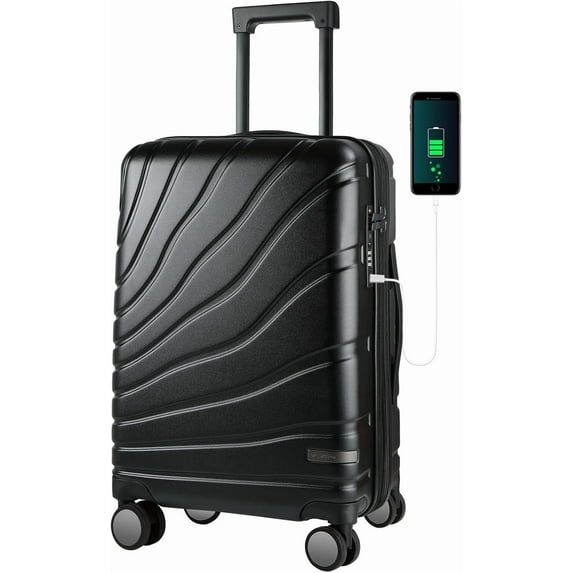 Carry On Luggage with Spinner Wheels & TSA Lock, Expandable Fashionable ...