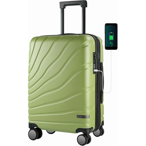 Carry On Luggage with Spinner Wheels & TSA Lock, Expandable Fashionable ...