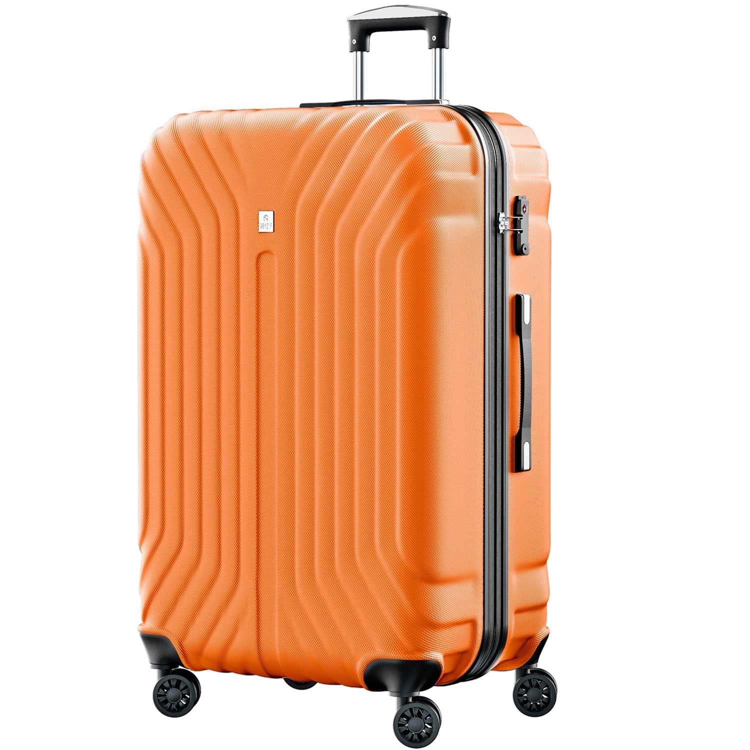 28" Checked-Large Expandable Luggage,PC+ABS Hardside Lightweight Suitecase with Spinner Wheels ...