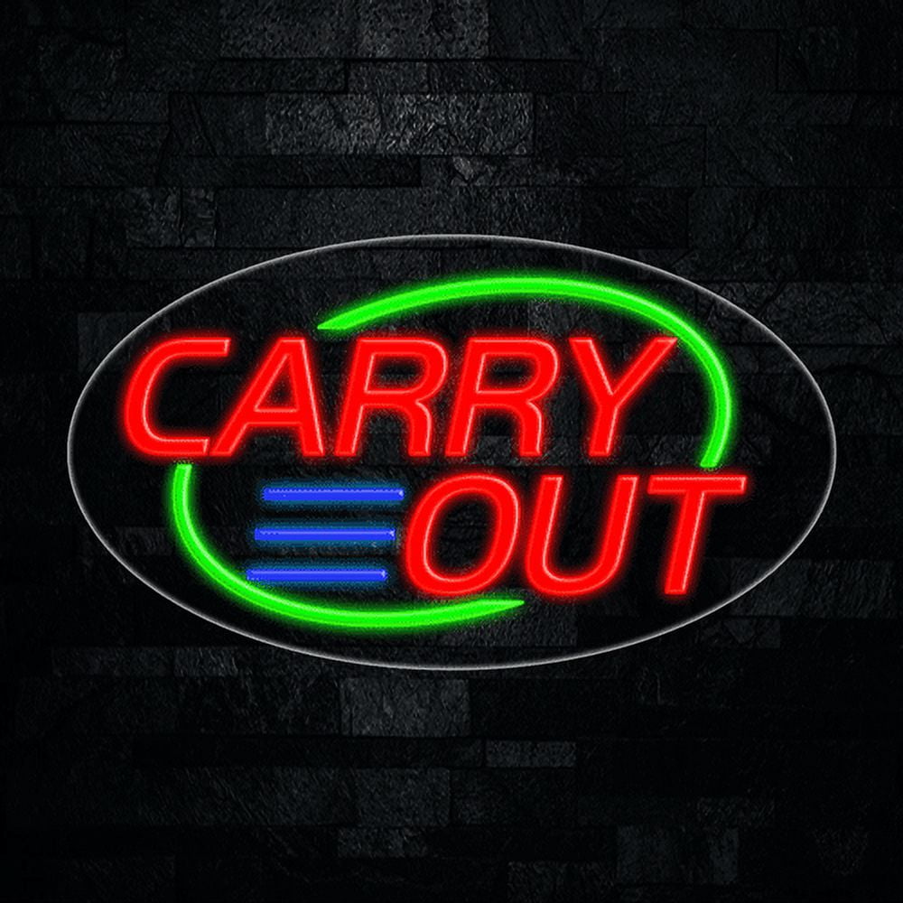 Carry Out LED Neon Sign 28"L x 16"H #34172 - Walmart.com