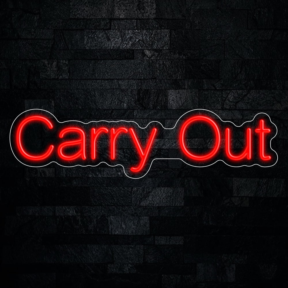 Carry Out Neon LED Sign 27"L x 7"H #32994 - Walmart.com