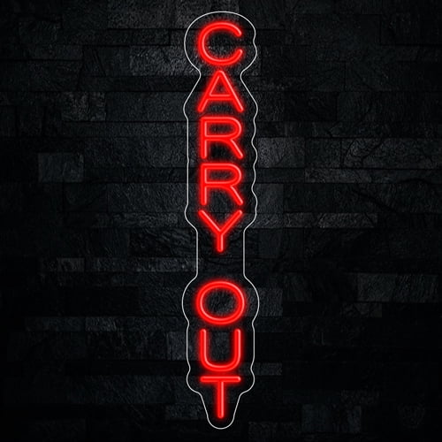 Carry Out Neon LED Sign 5"L x 27"H #32996 - Walmart.com