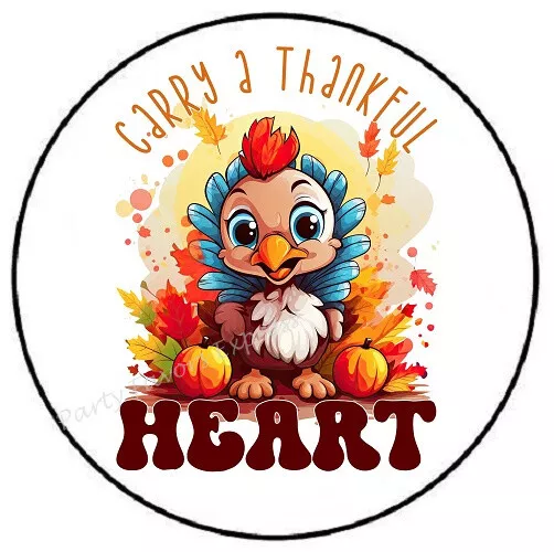 Carry A Thankful Heart Turkey Sticker Party Favors Sticker Envelope ...