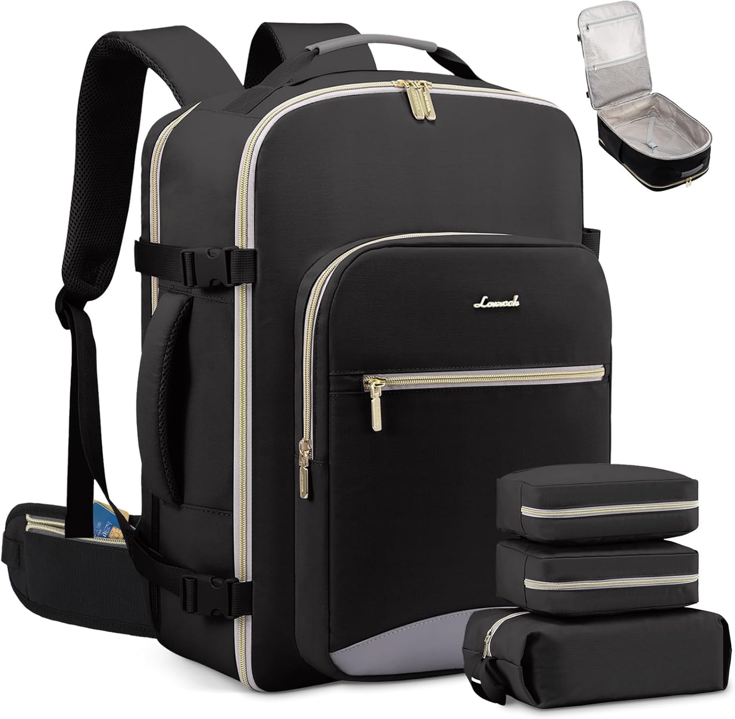Carry on Travel Backpack, 40L Waterproof Large 17inch Laptop Luggage ...
