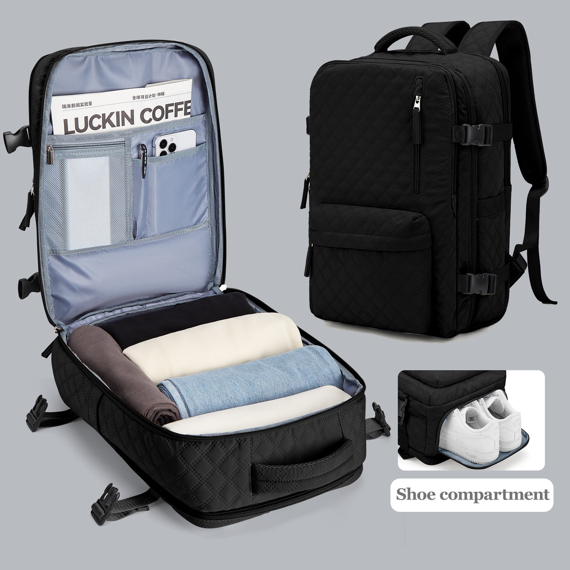 Carry-On Travel Backpack, Large, Airline Approved, Waterproof, Business ...