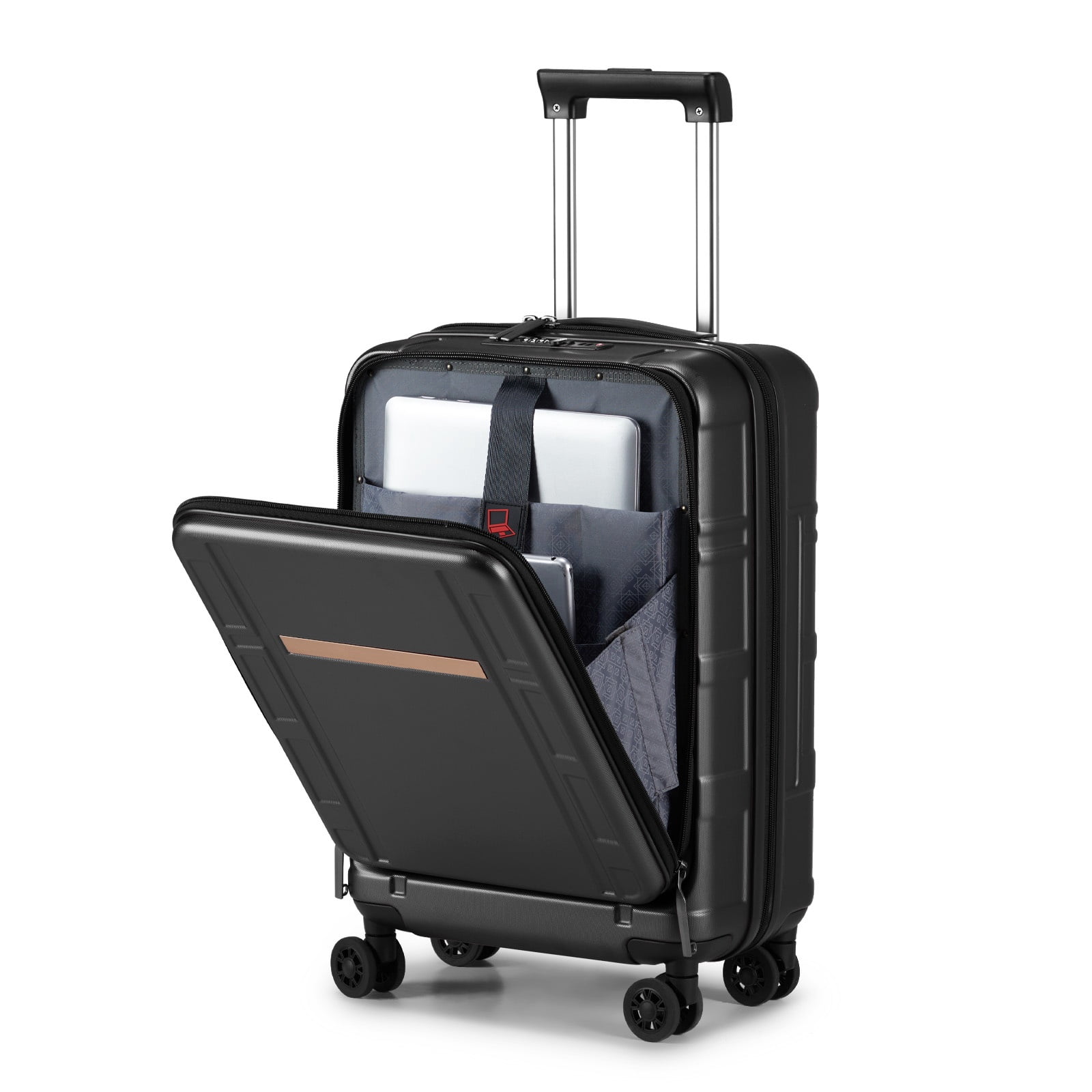 Carry on Luggage 20 Inch Airline Approved, Front Open Luggage with ...
