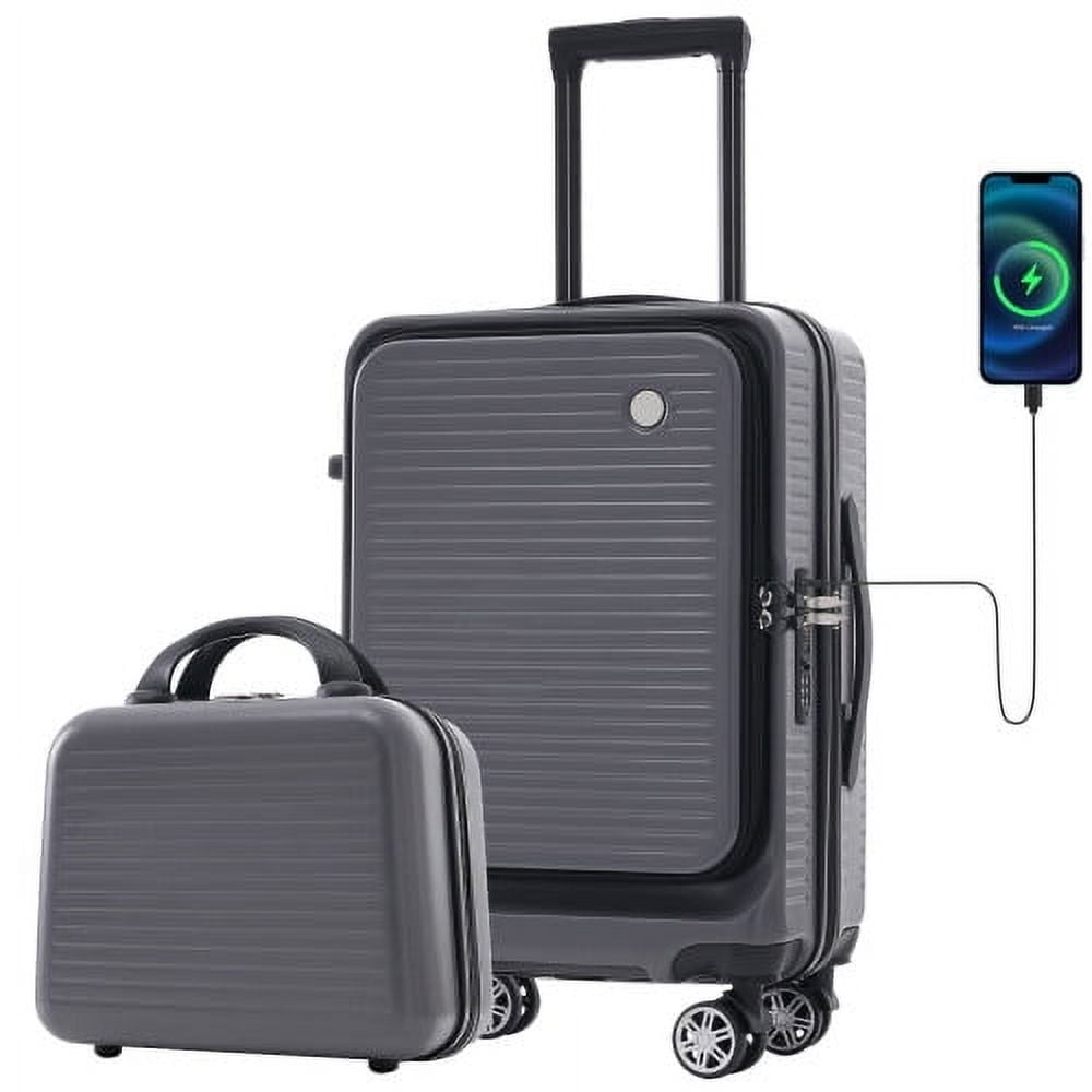 Carry-on Luggage, 20 Inch Front Open Lightweight Suitcase with Front ...