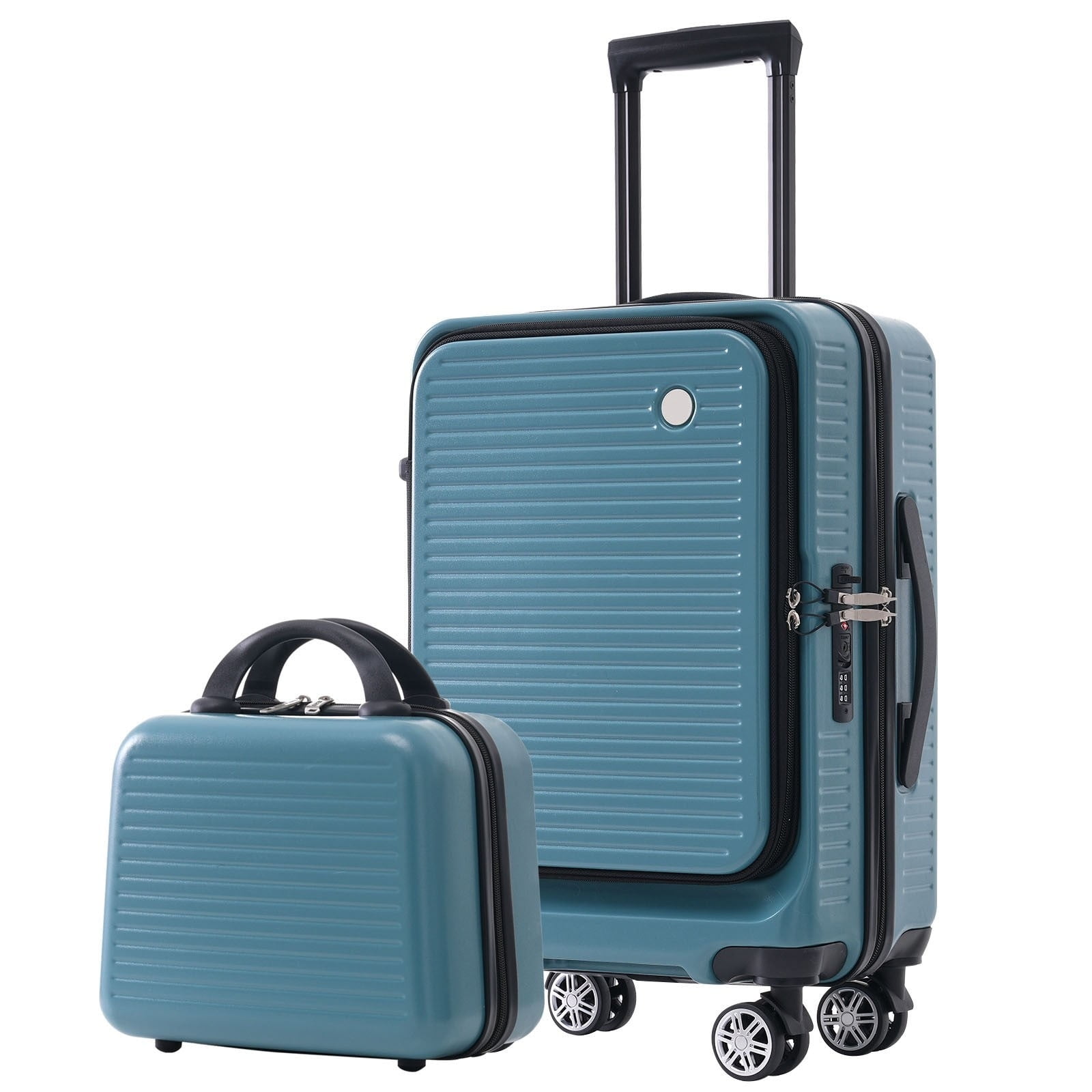 Carry-on Luggage 20 Inch Front Open Luggage Lightweight Suitcase Blue ...