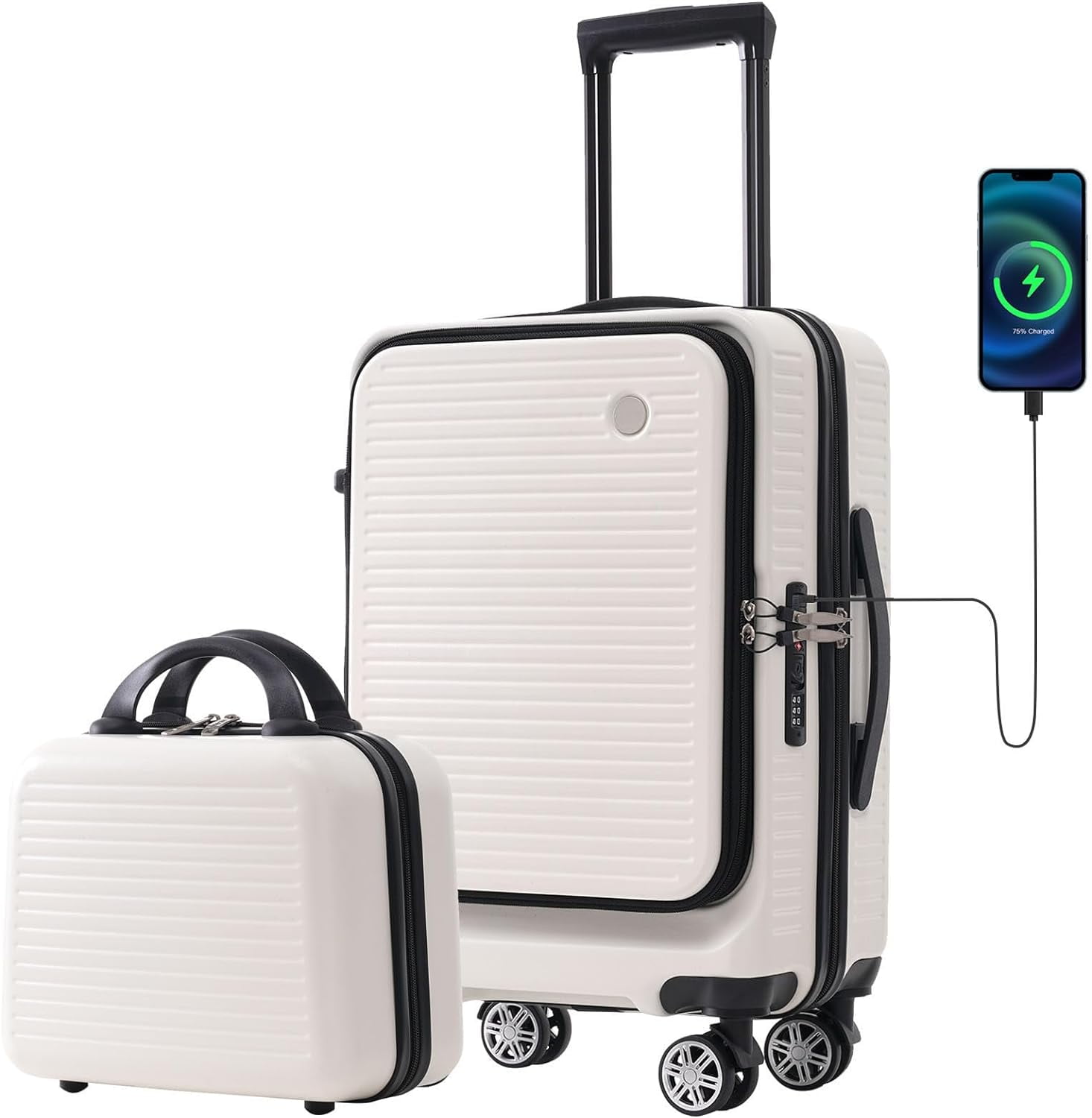 Carry-on Luggage 20 Inch Front Open Luggage Lightweight Suitcase with ...