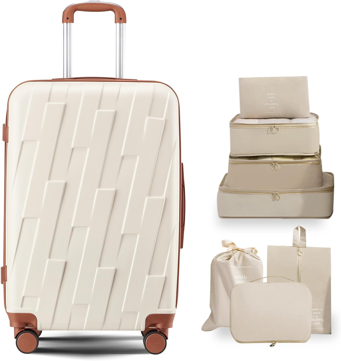 Carry on Luggage Set (20"+7- Storage Set) with Spinner Wheels ...