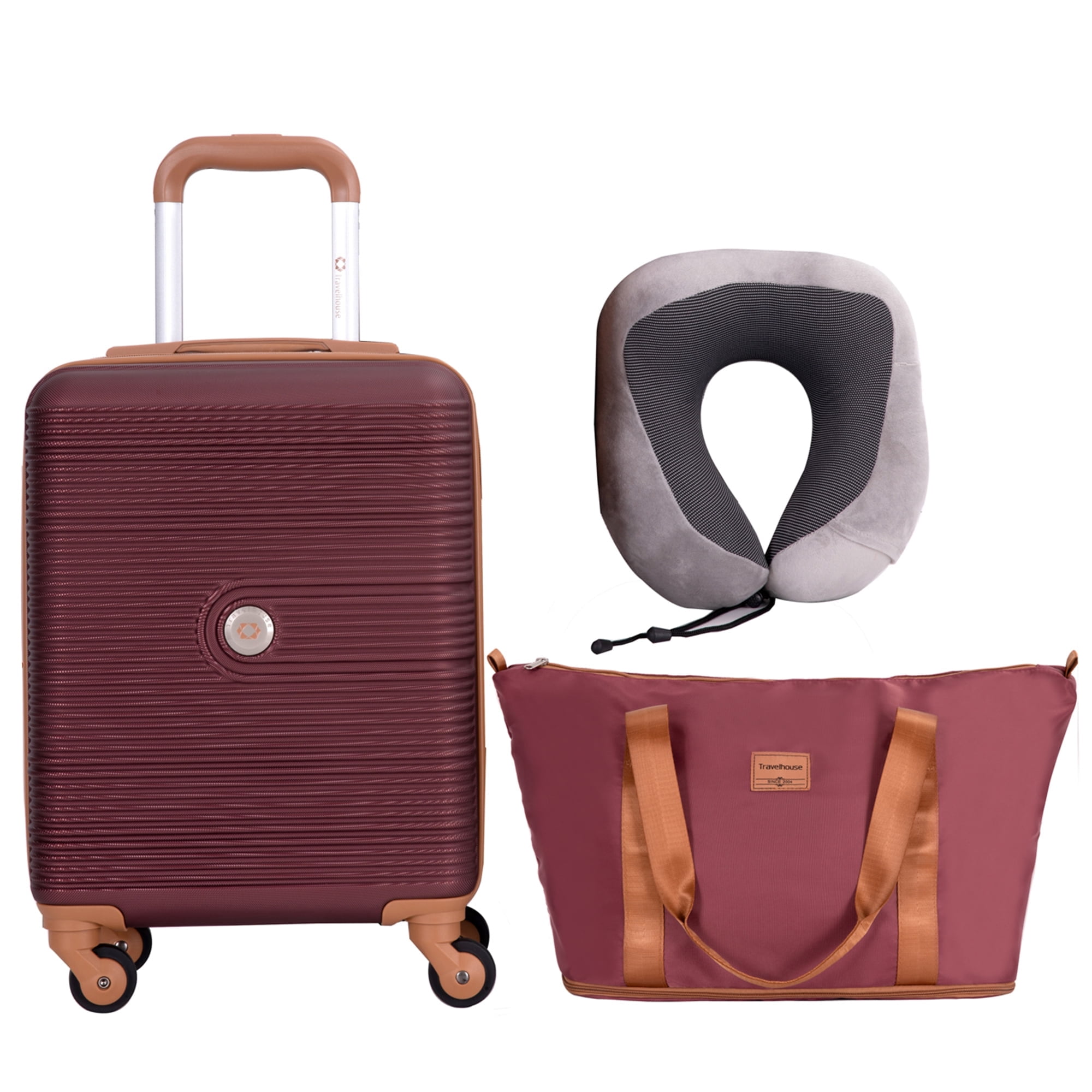 Travelhouse Carry on Luggage Set 3 Piece hardshell TSA Lock Spinner ...
