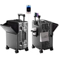Carry on suitcase Zipperless Luggage,Polycarbonate Aluminum Hard Shell ...