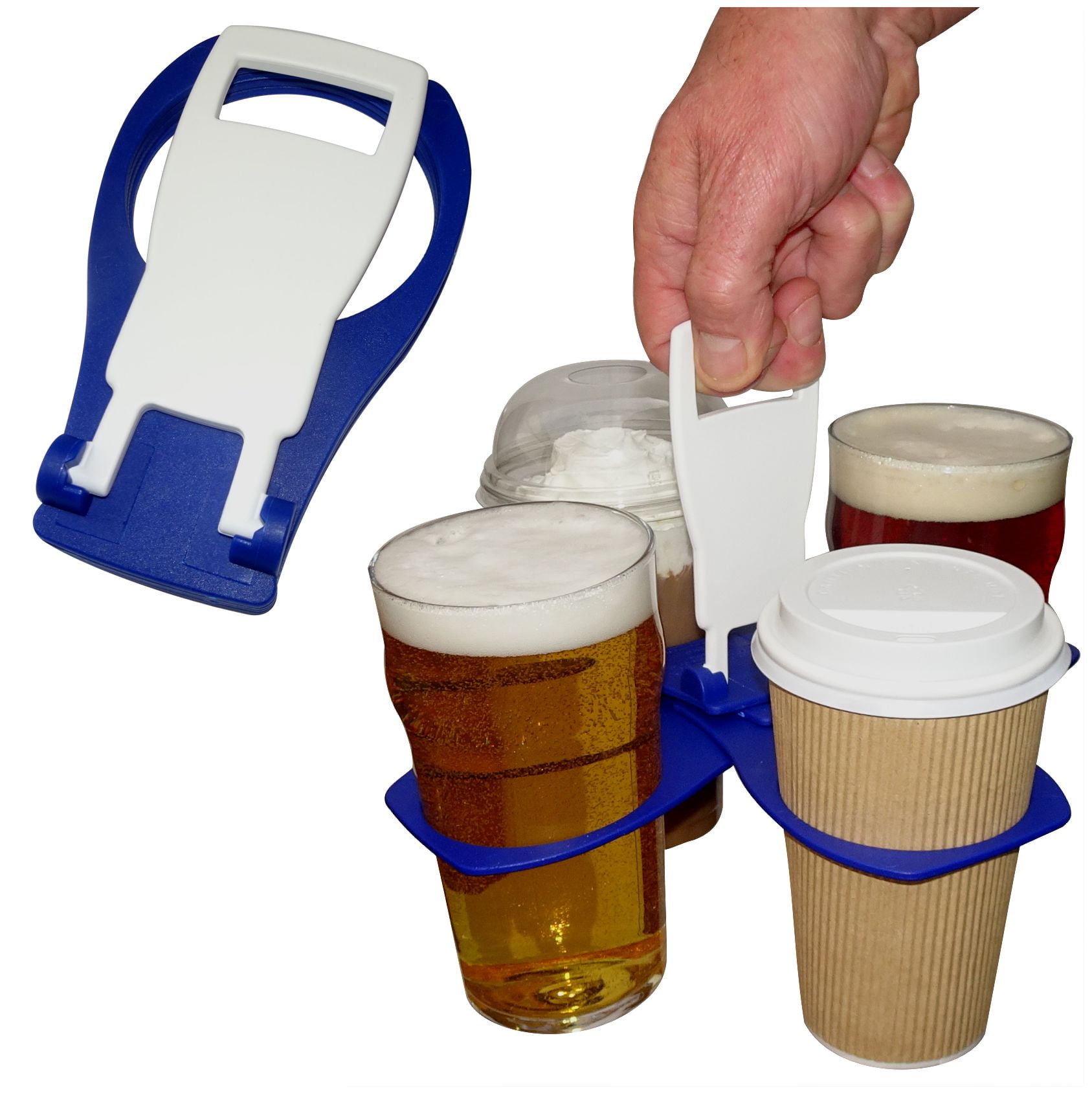 CarryAround Fold Away Cup Carrier [MADE IN UK] Coffee/Soft Drink/Beer ...