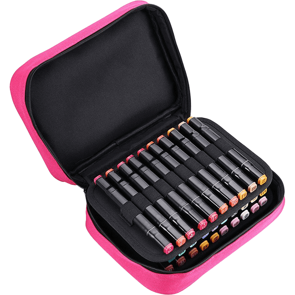 Carrying Case Organizer-Slots Canvas Zippered Markers Storage for Touch ...