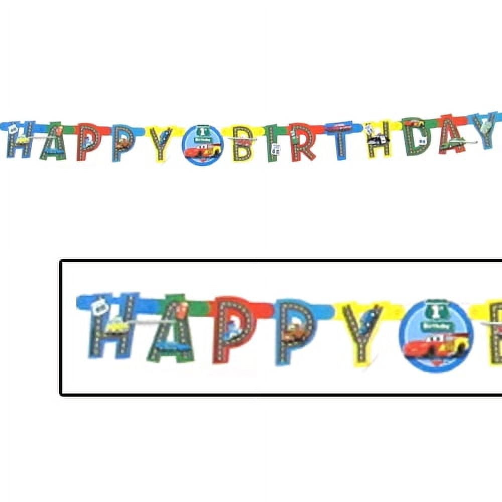 Cars 1st Birthday Happy Birthday Banner (1ct) - Walmart.com