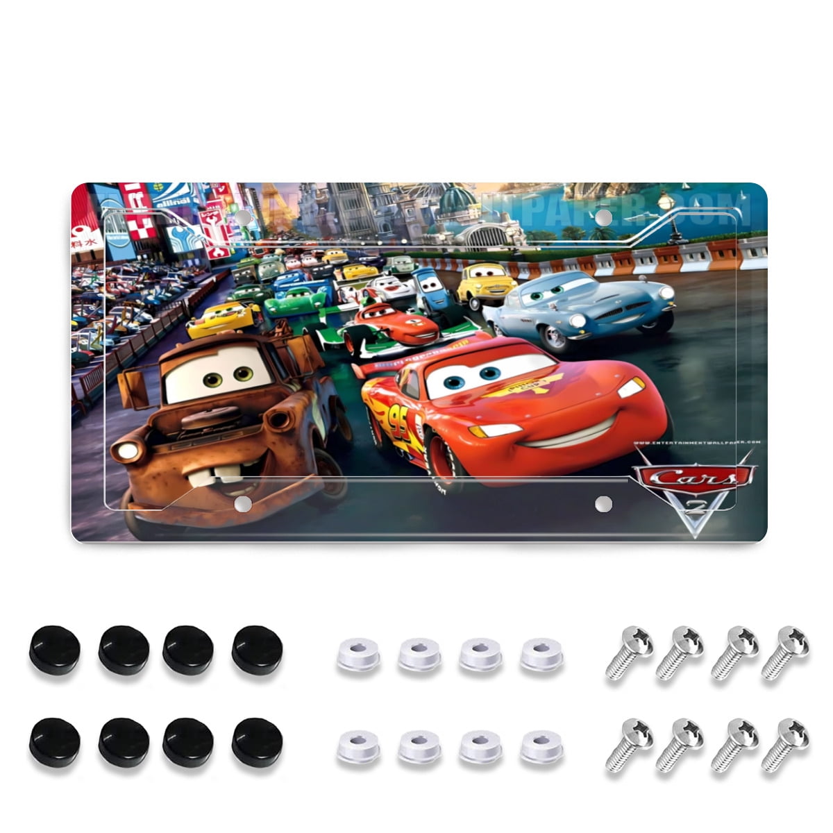 Cars 2 2-pack license plate frame, aluminum license plate cover ...