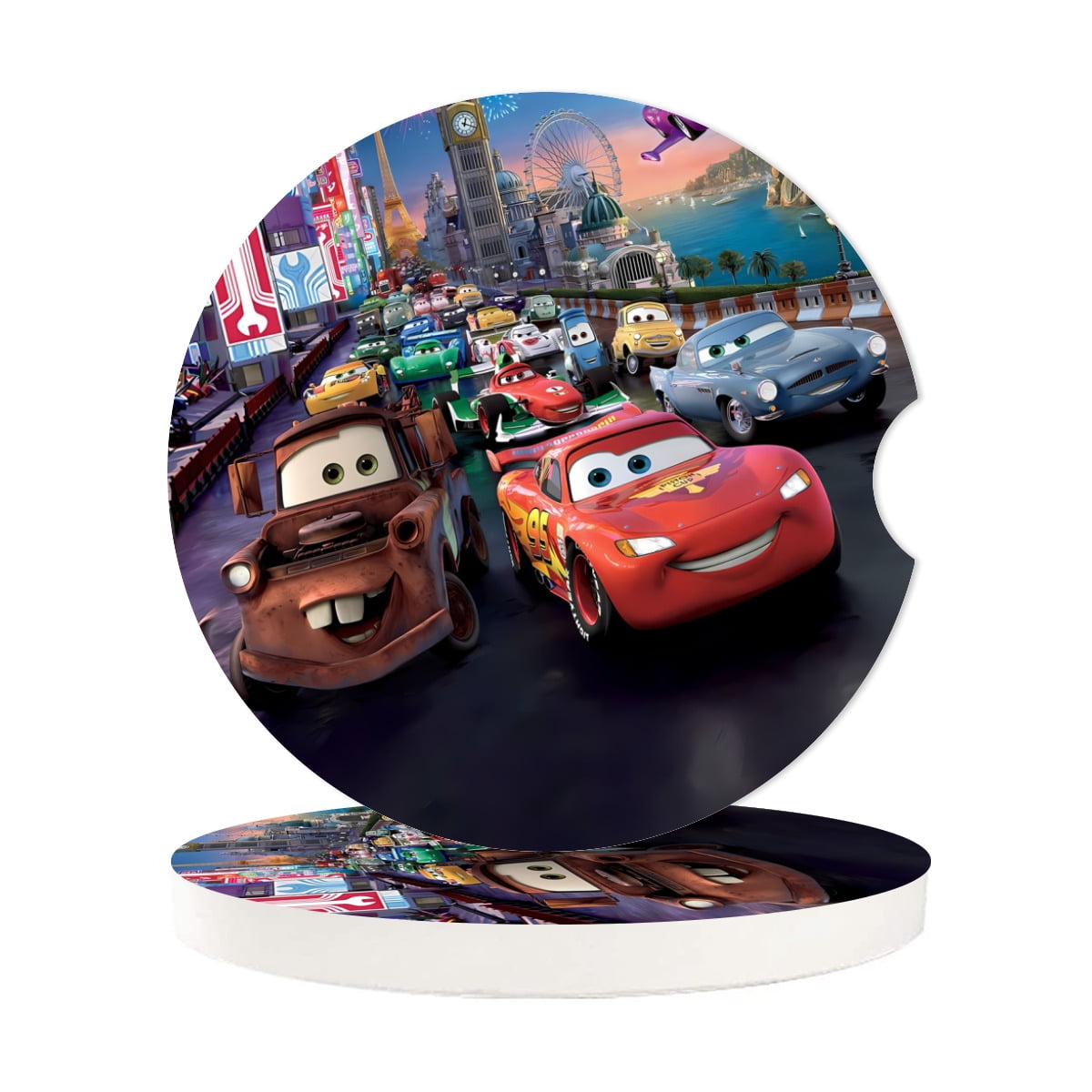Cars 2 Absorbent Car Coasters, Cup Holders, Cork Base Beverage Coasters ...