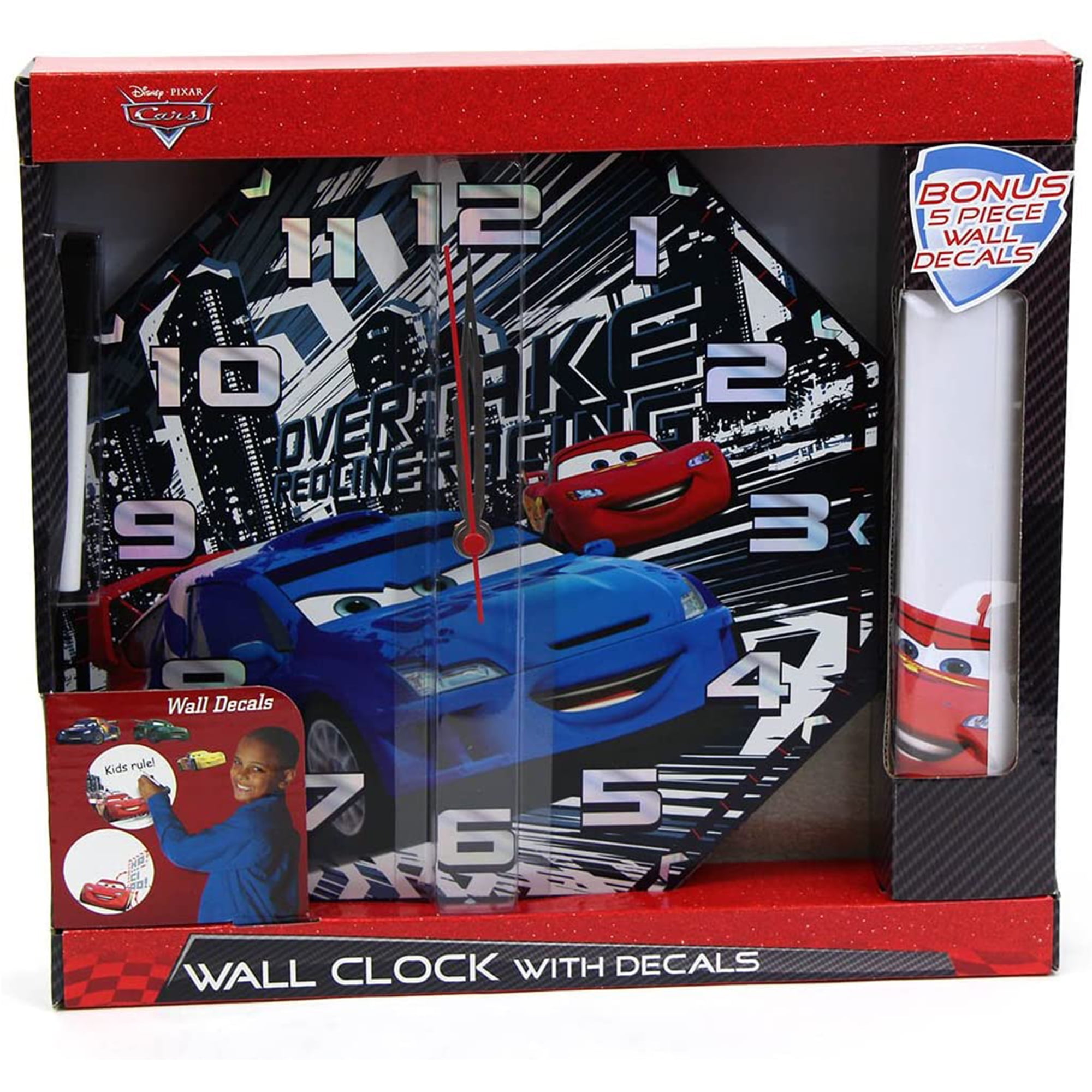 Cars 2 Analog Modern Wall Clock for Kids MDF Wood Clock with Quartz ...
