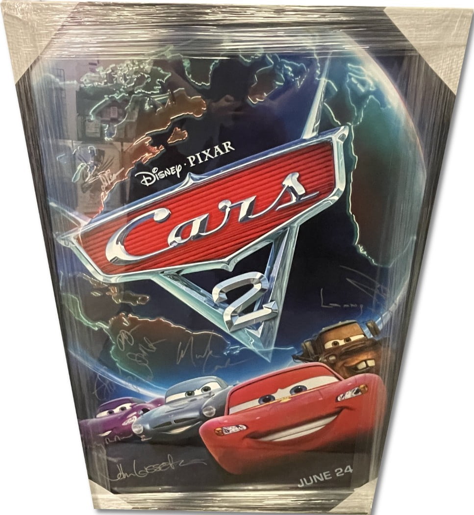 Cars 2 Autographed Cast Poster Owen Wilson Larry The Cable Guy +7 ...