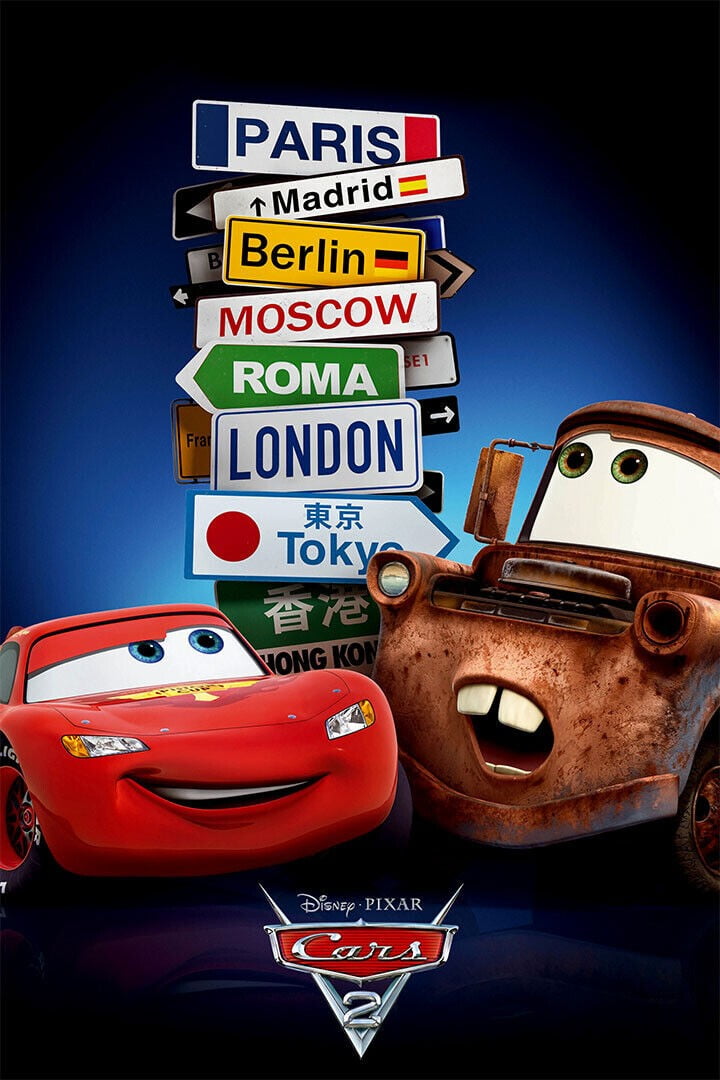 Cars 2 Car Action Movie Wall Poster - Style A - 24x36 Inch Laminated ...