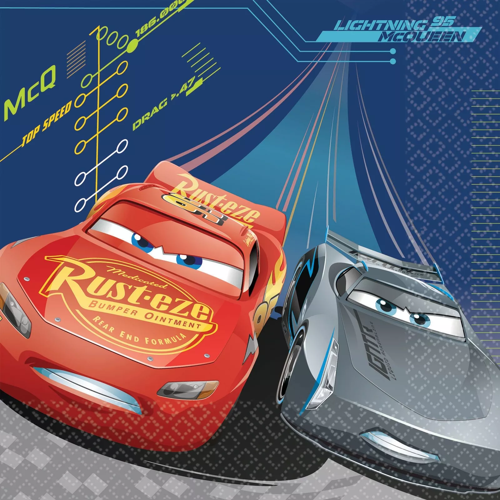 Cars 3 Disney Pixar Movie Kids Birthday Party Paper Luncheon Napkins ...