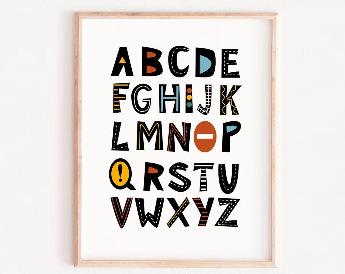 Cars Alphabet, Able Montessori Educational Posters For Kids, Boys ...
